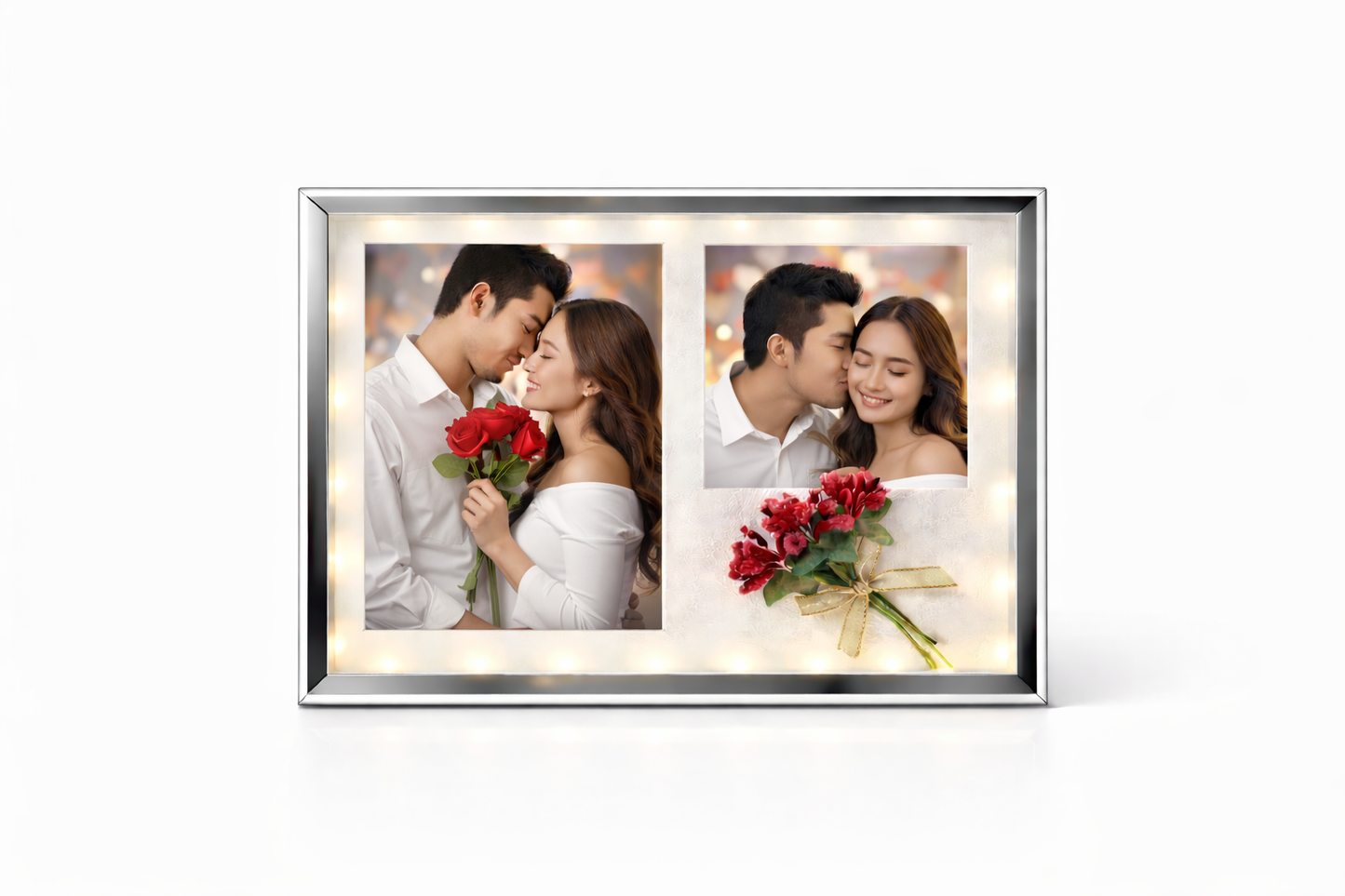 BloomLight LED Photo Frame – Customizable Floral Valentine Frame ...