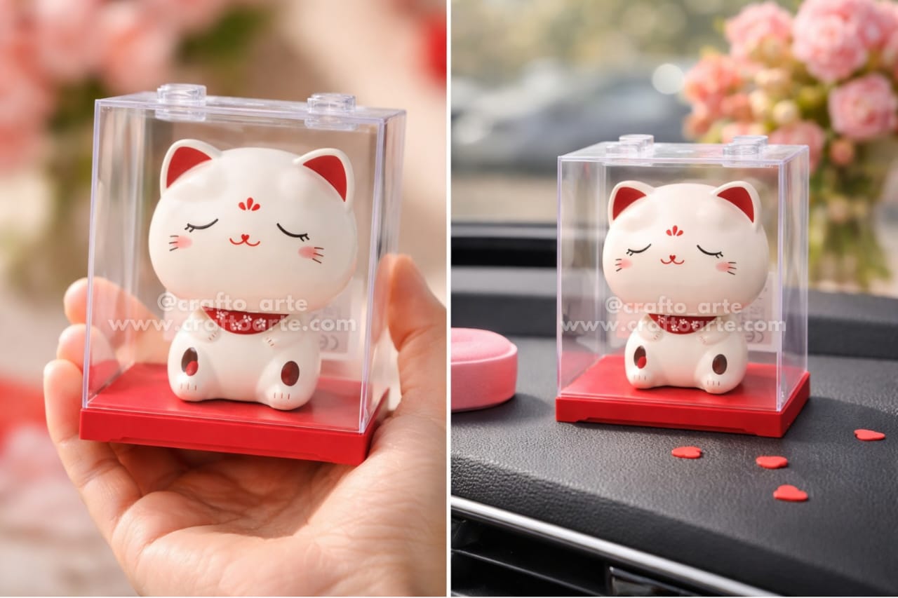 Cute Head-Shaking Cat Toy – Perfect Valentine’s Day Gift – Crafto Arte